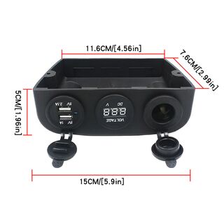 Surface Mount Dual USB, 12V Accessory Plug and Voltmeter Hub - Moutere ...