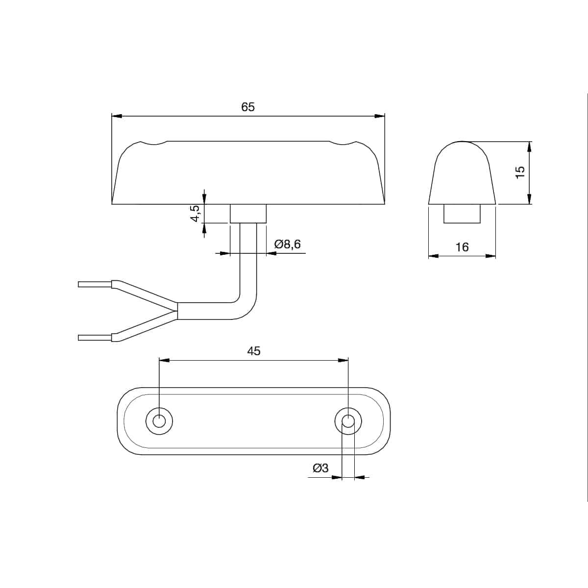 Jokon LED Marker Light, clear - Moutere Caravans