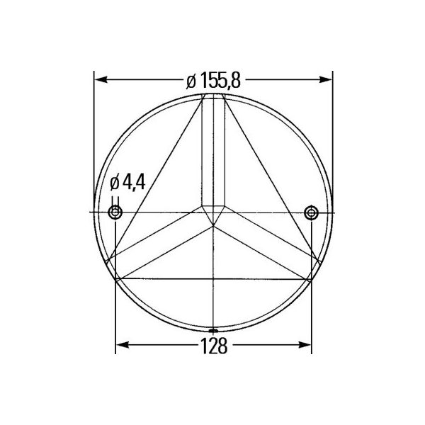 Hella reflector round, with integrated triangle, red, for European and ...